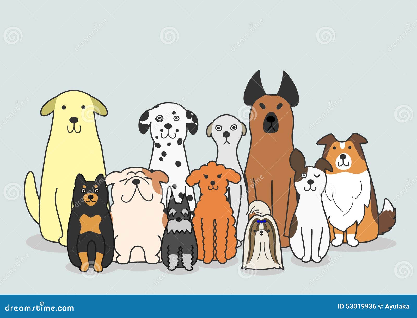 Dogs Group Stock Vector - Image: 53019936
