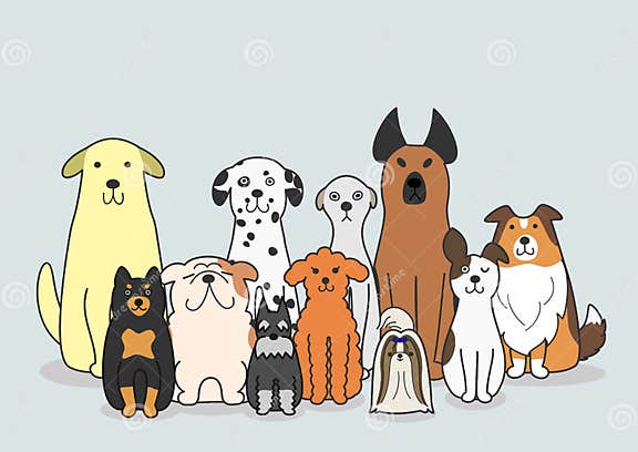 Dogs group stock vector. Illustration of dogs, cute, group - 53019936