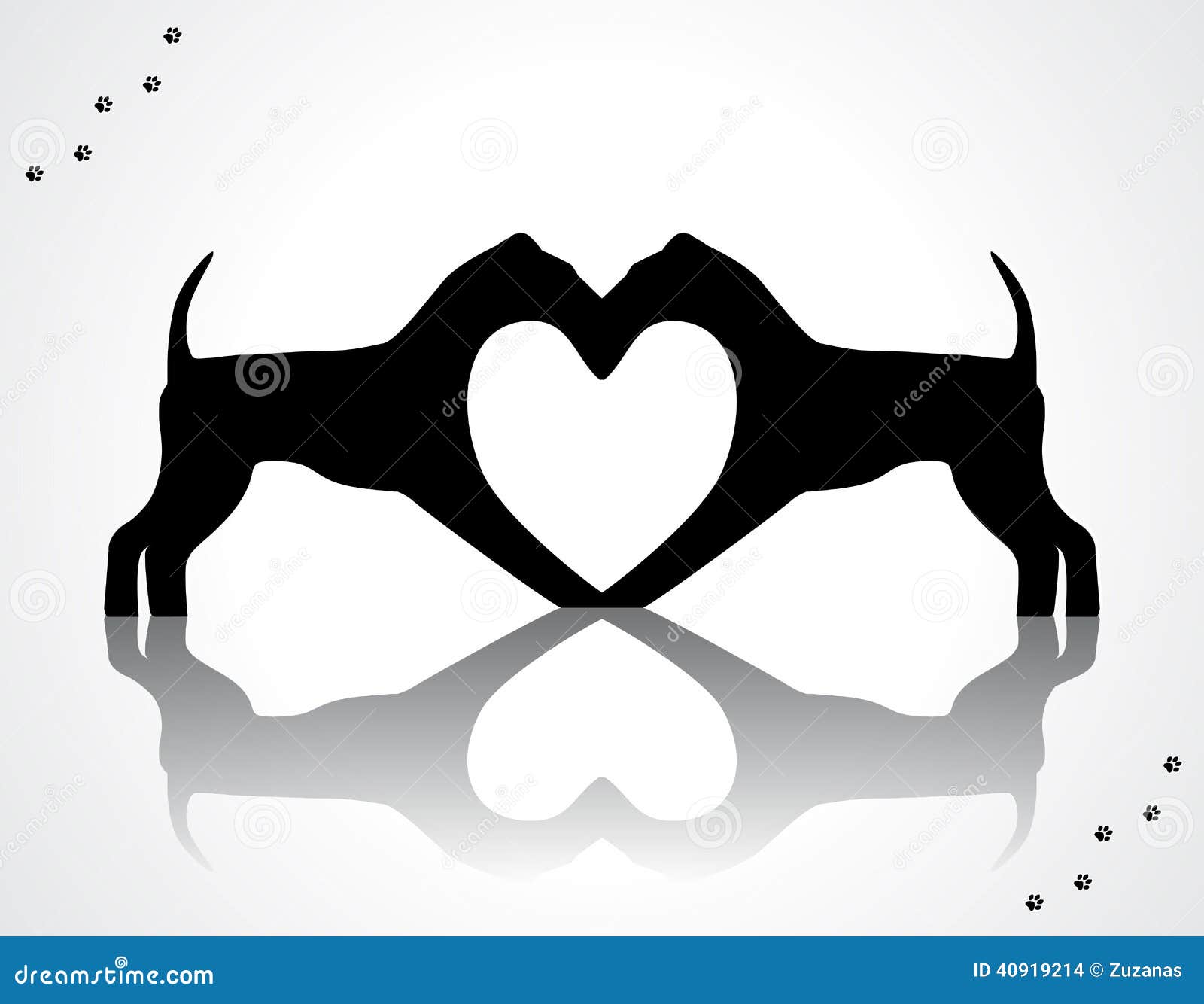 Dogs in heart shape stock vector. Illustration of healthy - 40919214