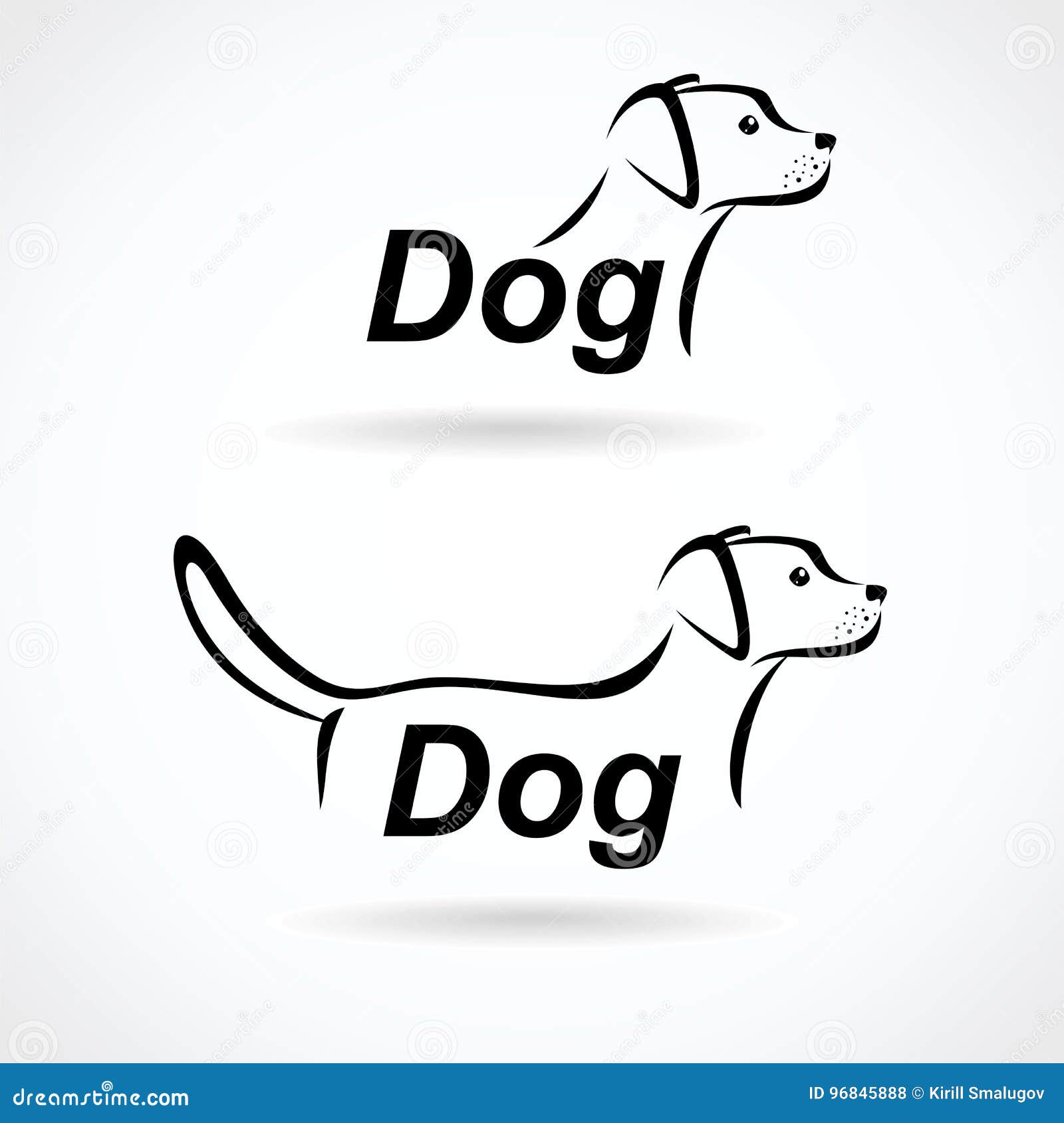 Dogs Labels and Elements Set. Vector Stock Vector - Illustration of ...