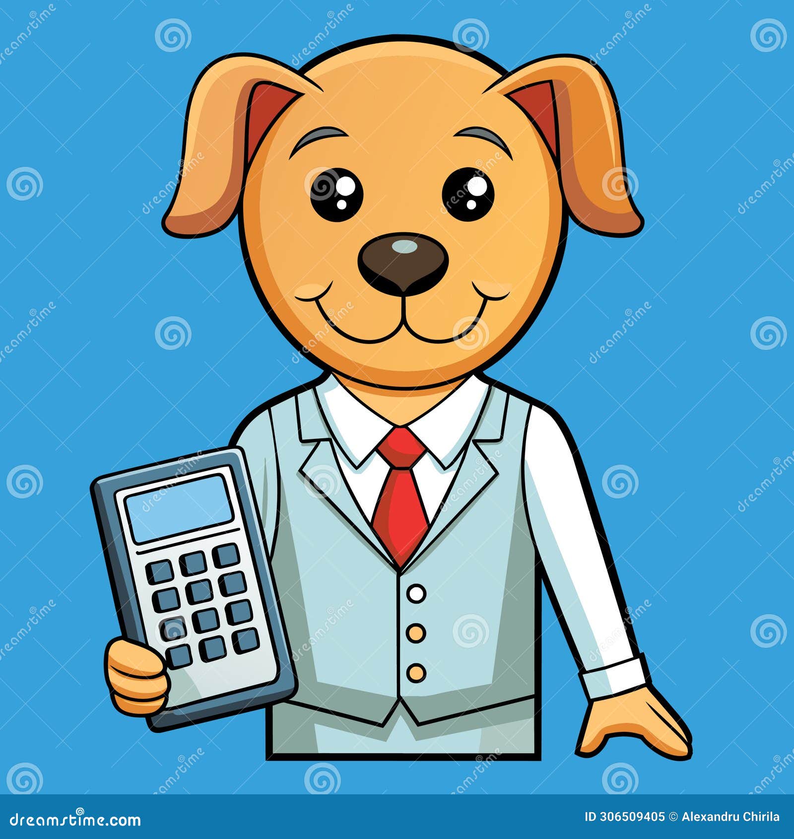 Cute Accountant Dog Cute Antropomorphic Vector EPS Stock Vector ...
