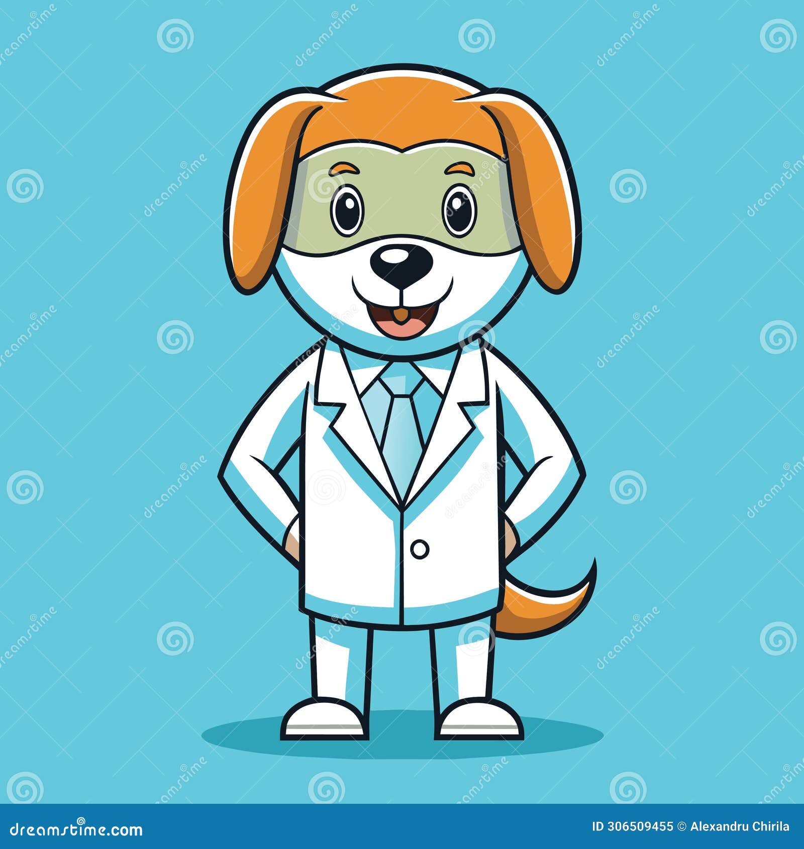 Cute Biologist Dog Cute Antropomorphic Vector EPS Stock Vector ...