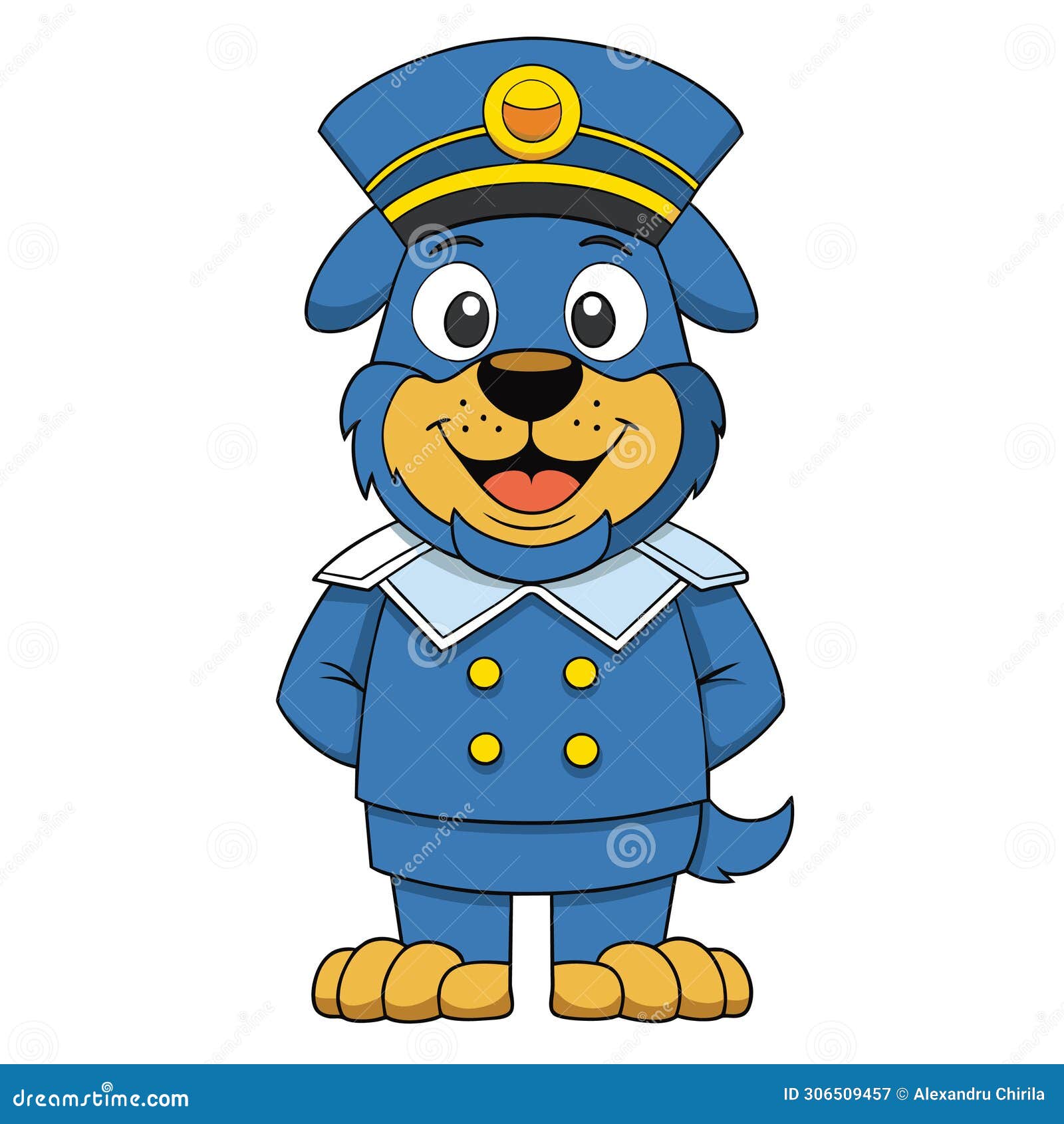 Cute Captain Dog Cute Antropomorphic Vector EPS Stock Vector ...