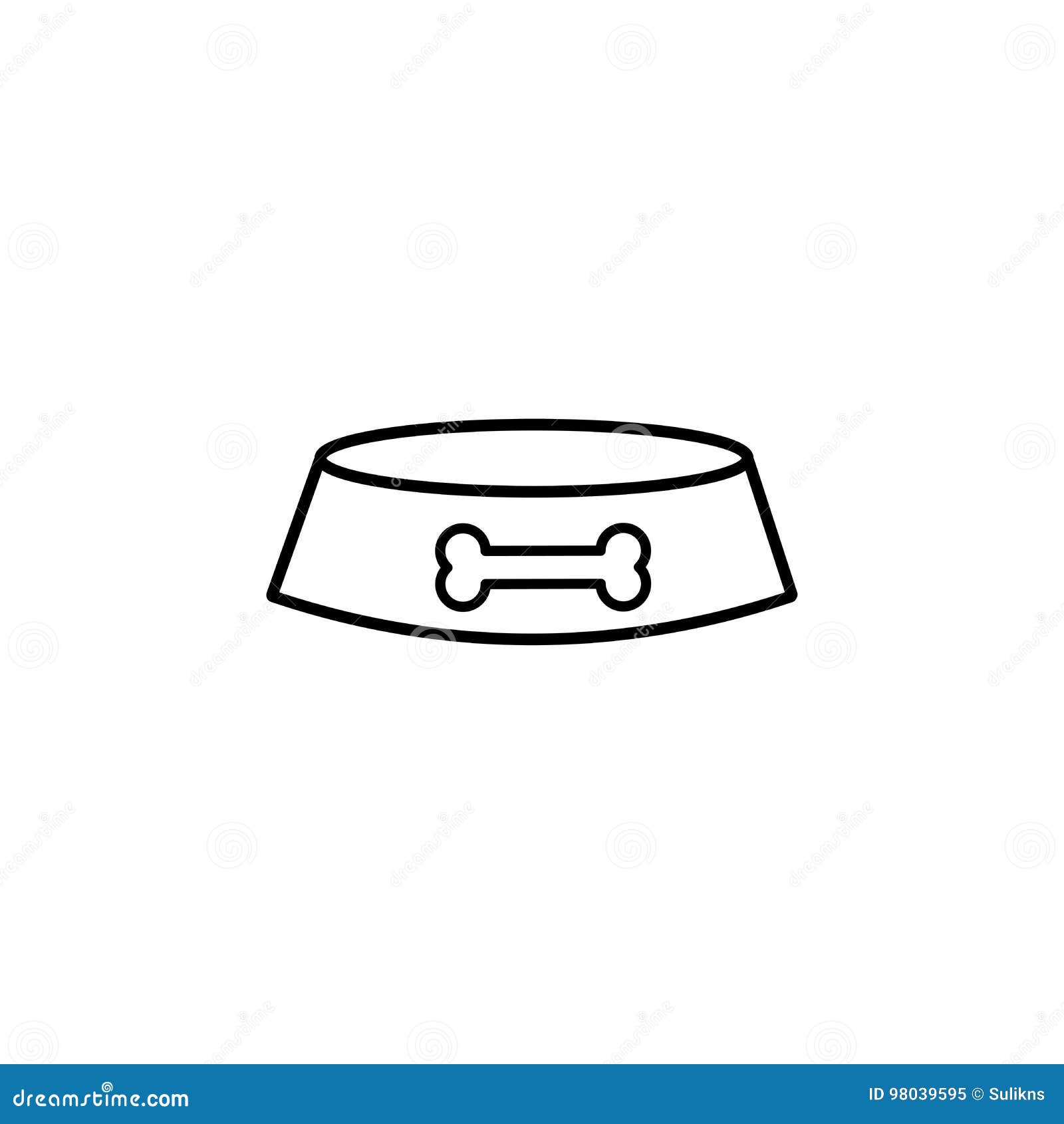 Dogs plate linear icon stock vector. Illustration of linear - 98039595