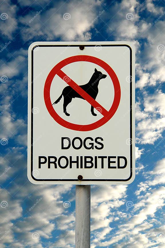 Dogs Prohibited stock image. Image of park, white, clouds - 13426569