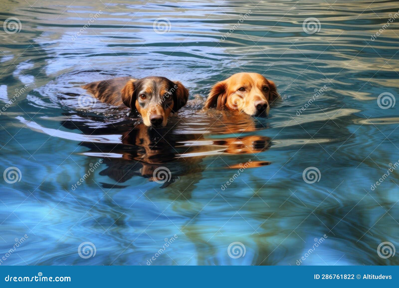 Dogs Reflection in Pool Water with Ripples Stock Photo - Image of ...