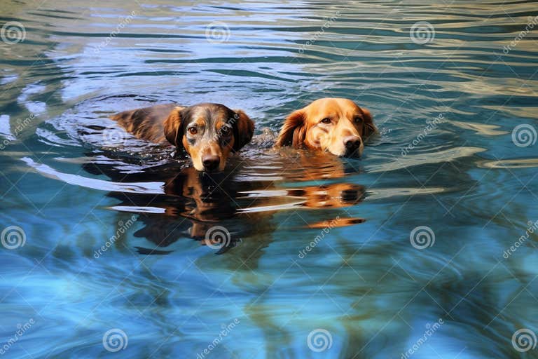 Dogs Reflection in Pool Water with Ripples Stock Photo - Image of ...
