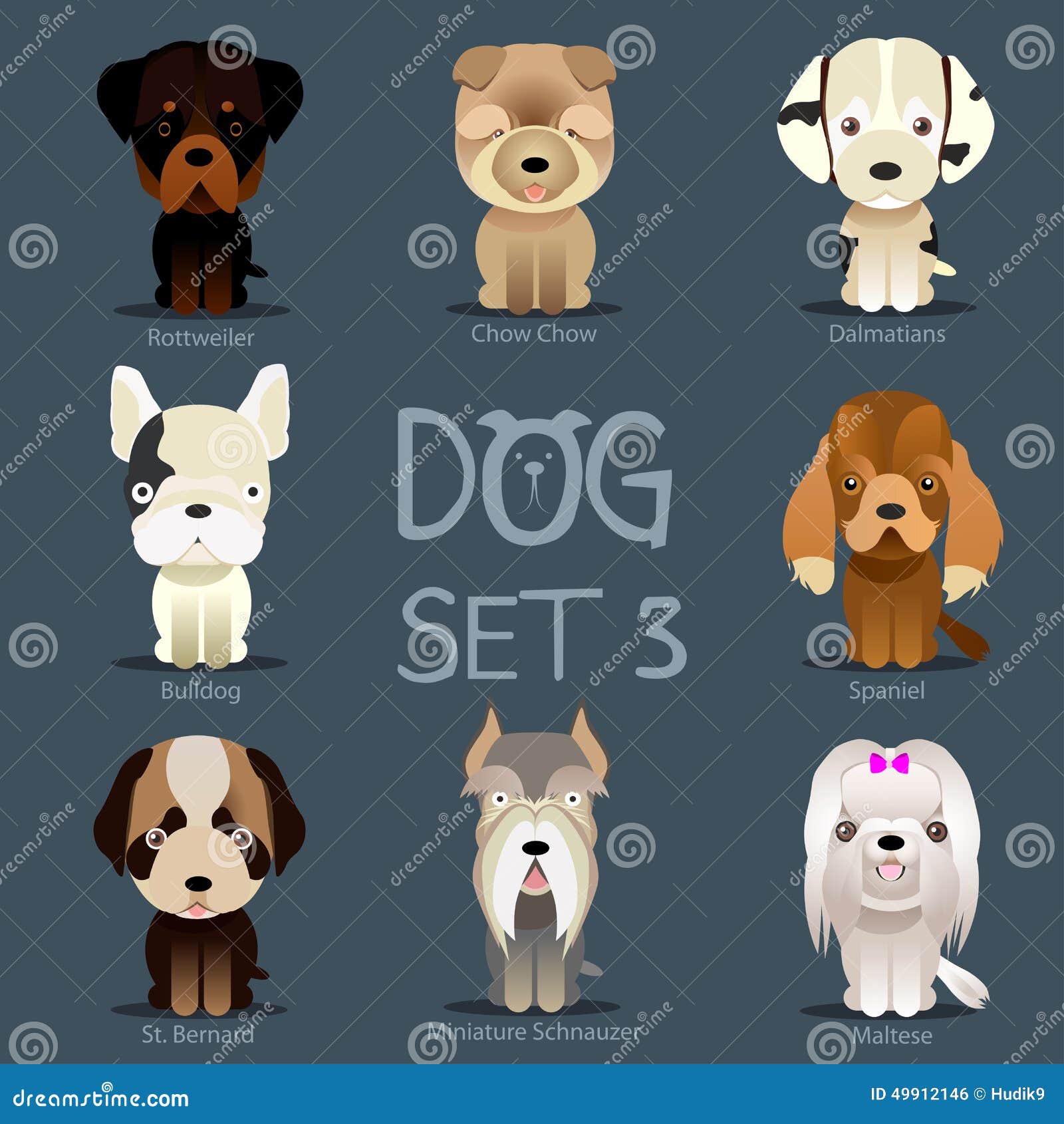 Dogs Set 3. Vector Breed of Dogs Stock Vector - Illustration of porsel ...