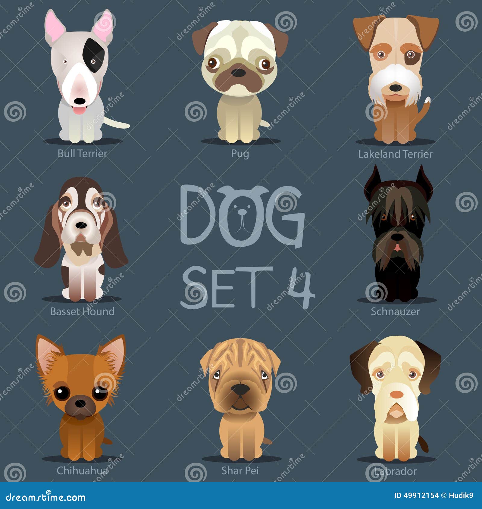 Dogs Set 3. Vector Breed of Dogs Stock Vector - Illustration of graphic ...