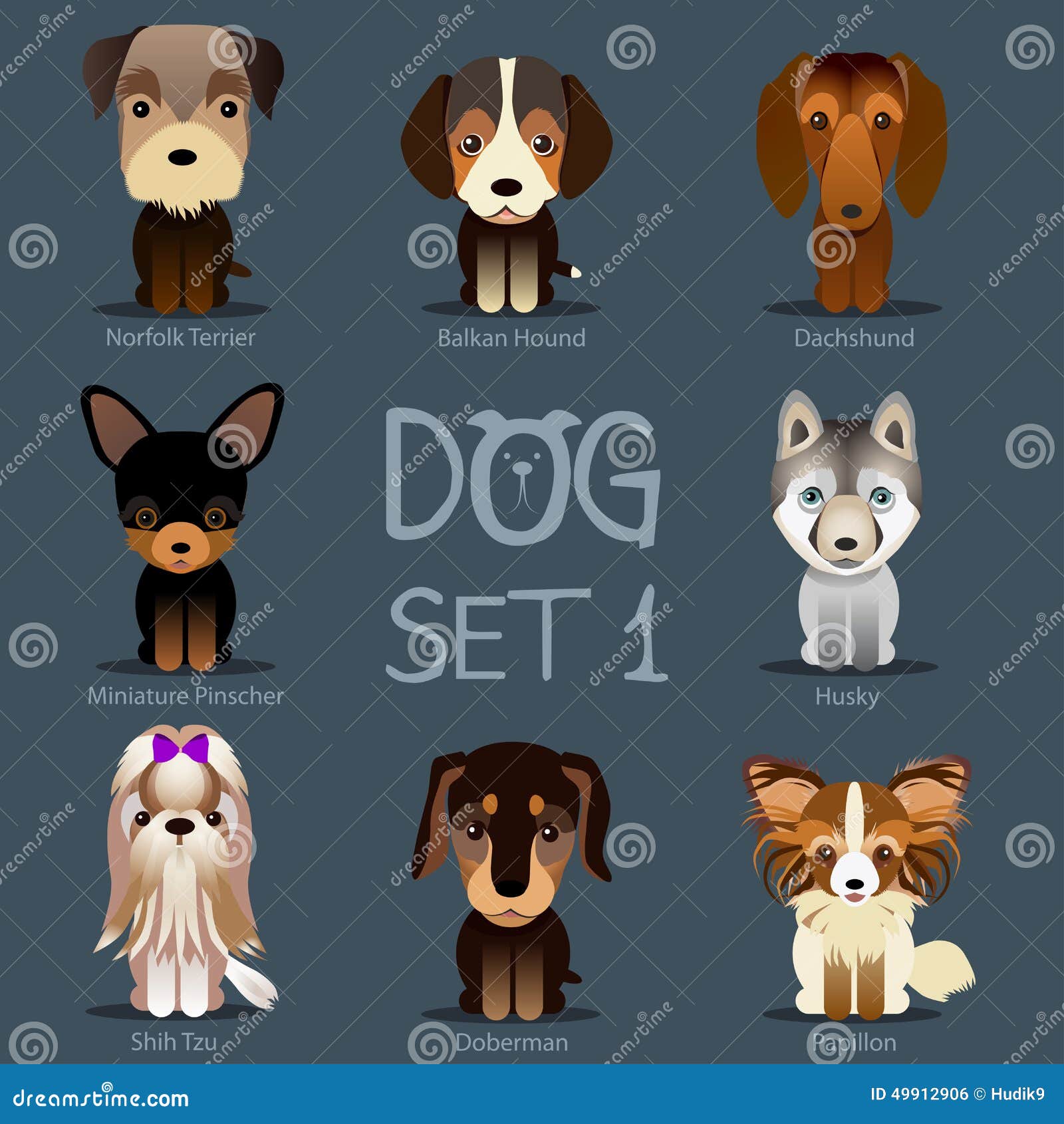 Dogs Set 1. Vector Breed of Dogs Stock Vector - Illustration of maltese ...