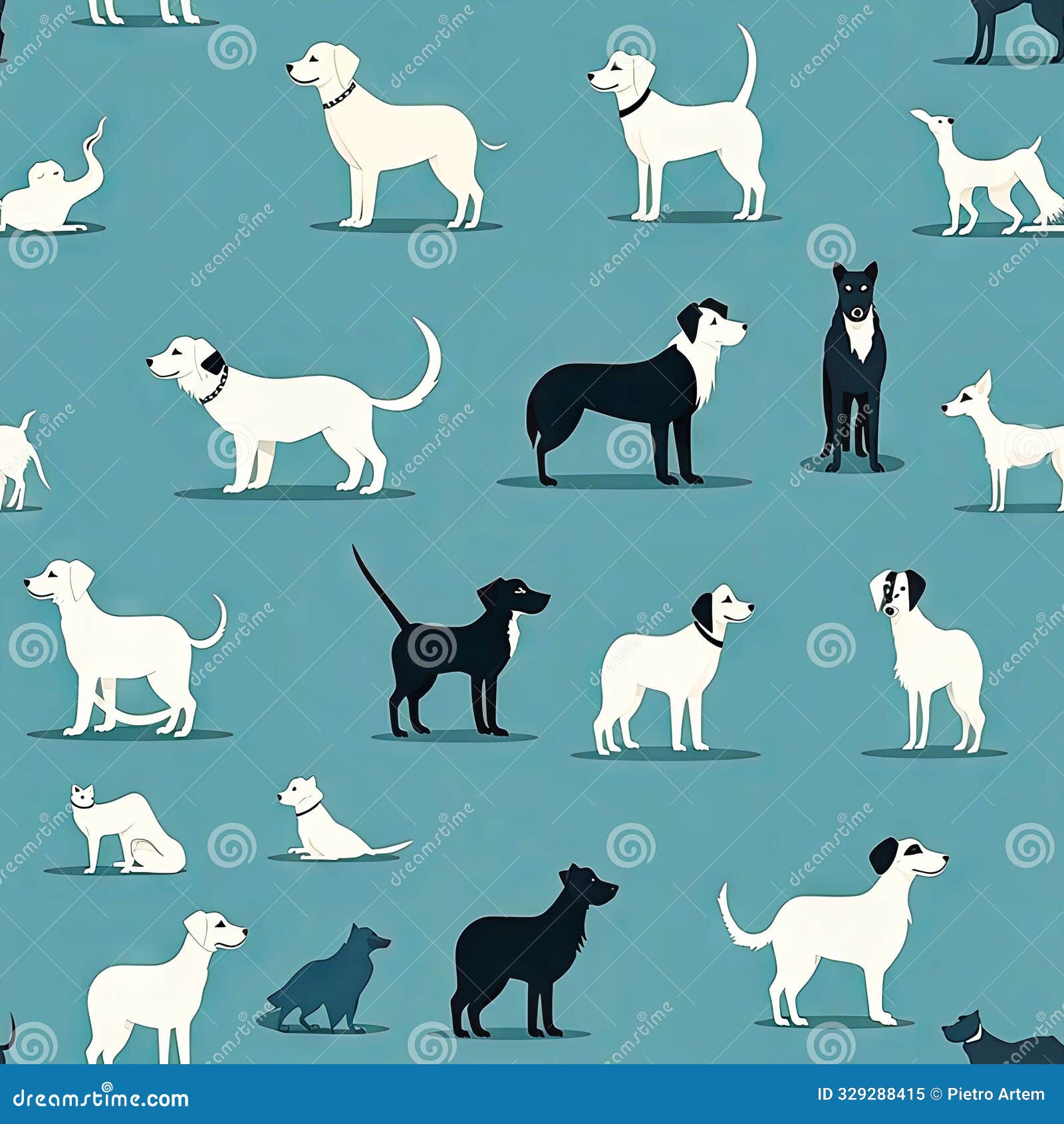 Dogs with Shadow Pattern Banner Wallpaper Simple Background Stock Image ...