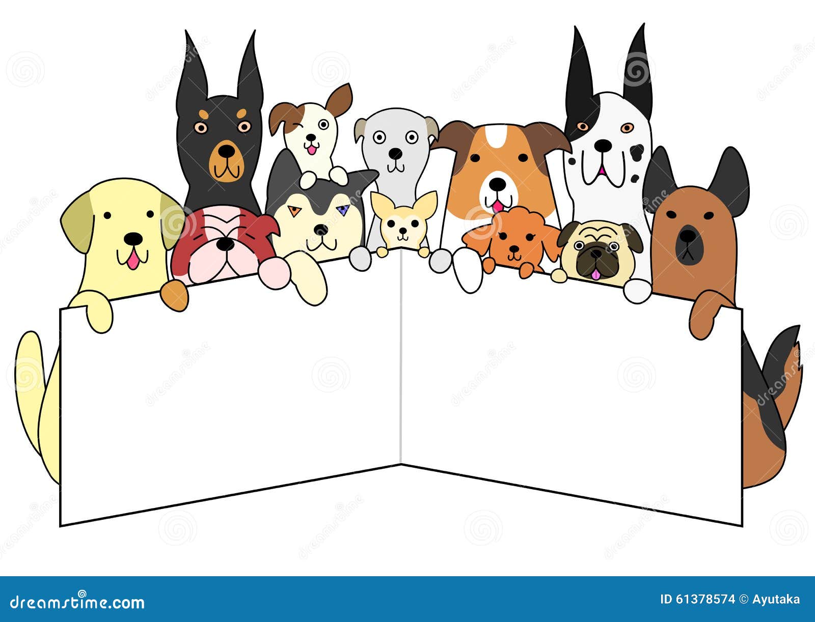 Dogs with white card stock vector. Illustration of labrador - 61378574