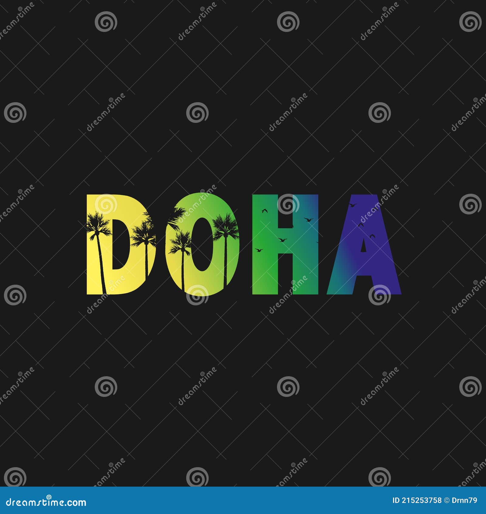 Doha Bienvenido a Word Text with Creative Font Design Vector ...