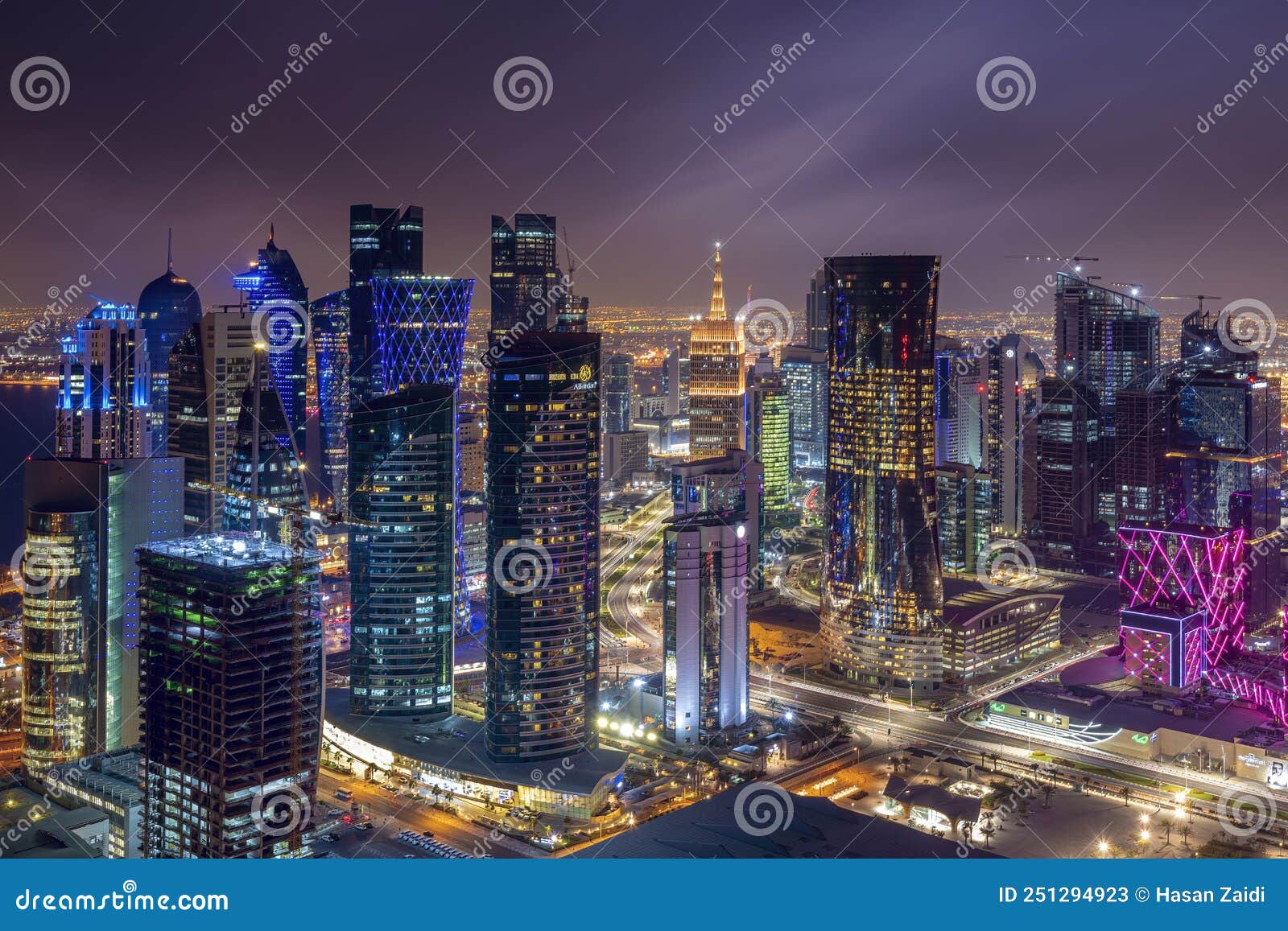 Doha Buildings and Landmark Editorial Stock Photo - Image of clouds ...