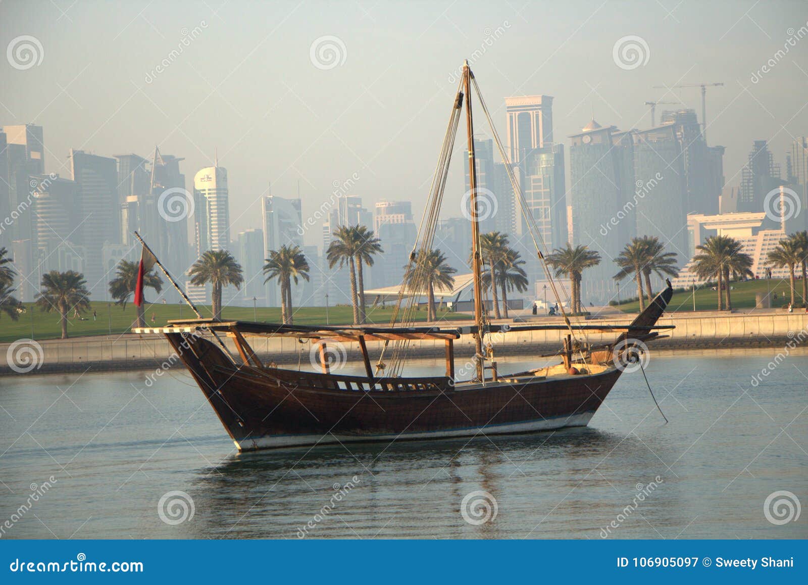 Doha Corniche Sea side editorial photography. Image of landscape ...