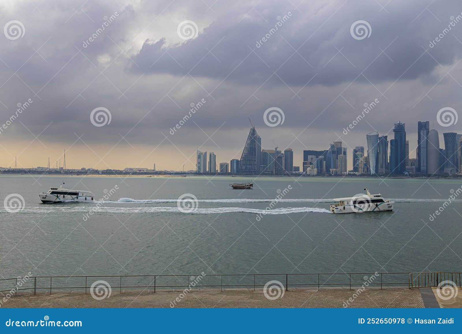 Doha Corniche Skyline after Rain Editorial Stock Photo - Image of ...