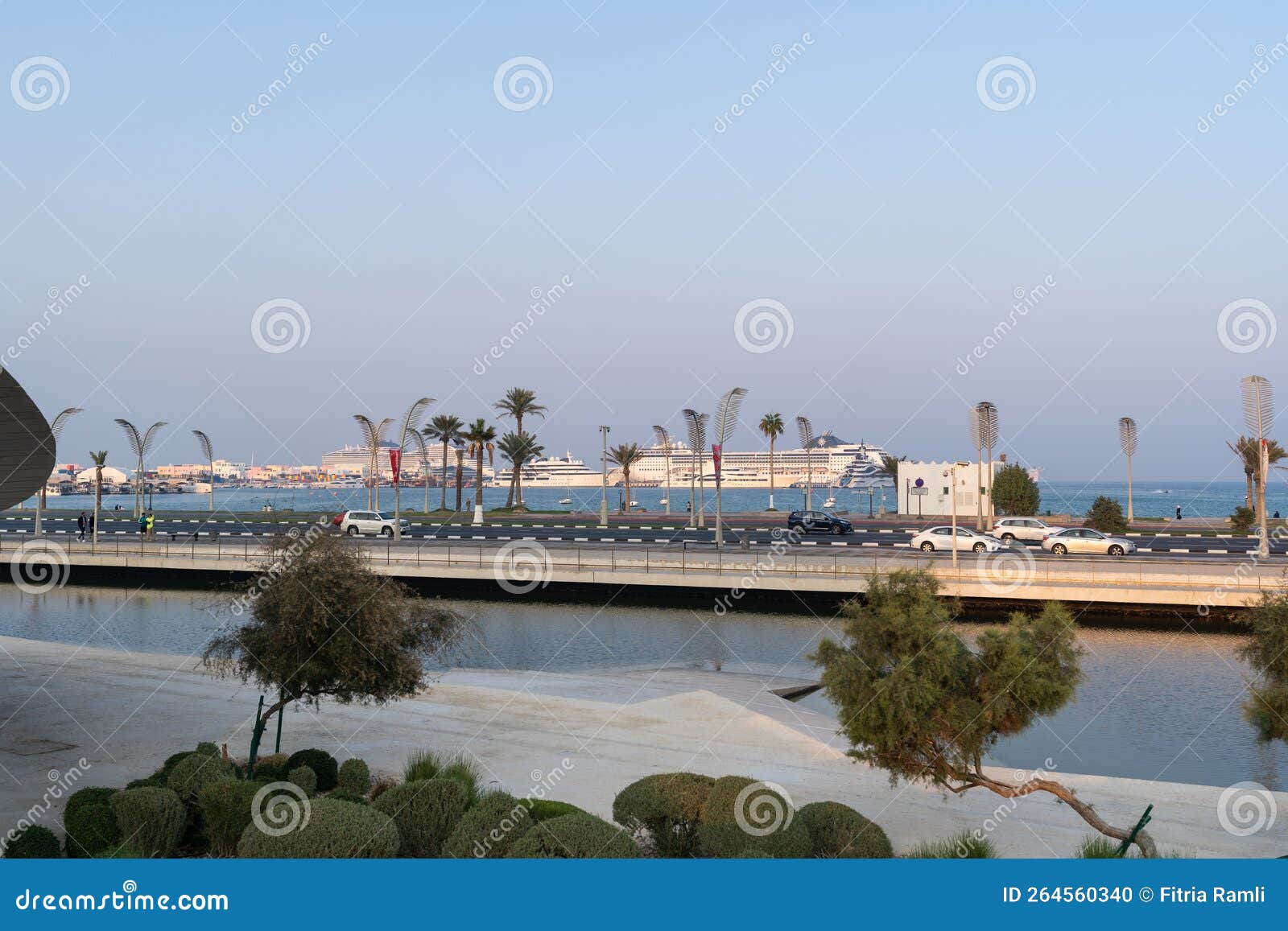 Doha Corniche View from the National Museum of Qatar. Editorial Image ...