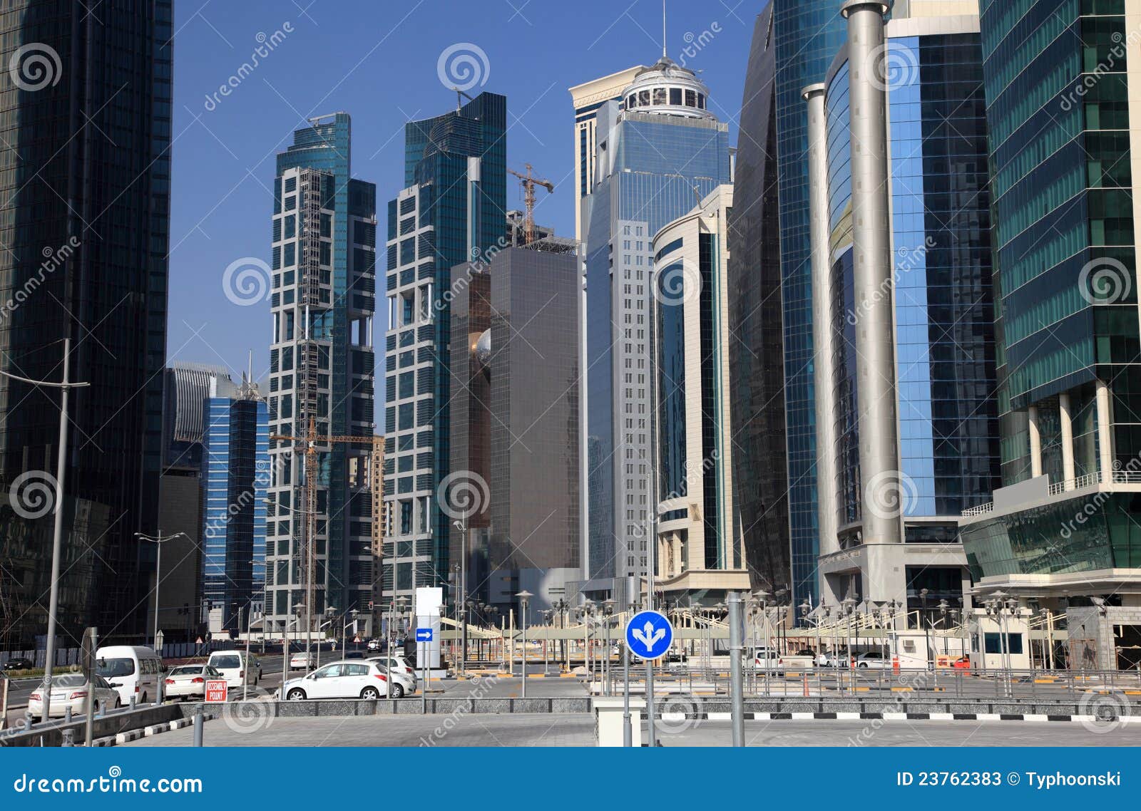 Doha downtown district stock image. Image of skyscrapers - 23762383