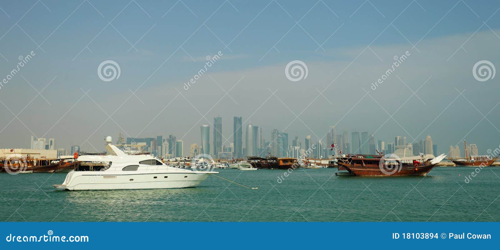 Doha harbour and skyline stock photo. Image of doha, luxury - 18103894