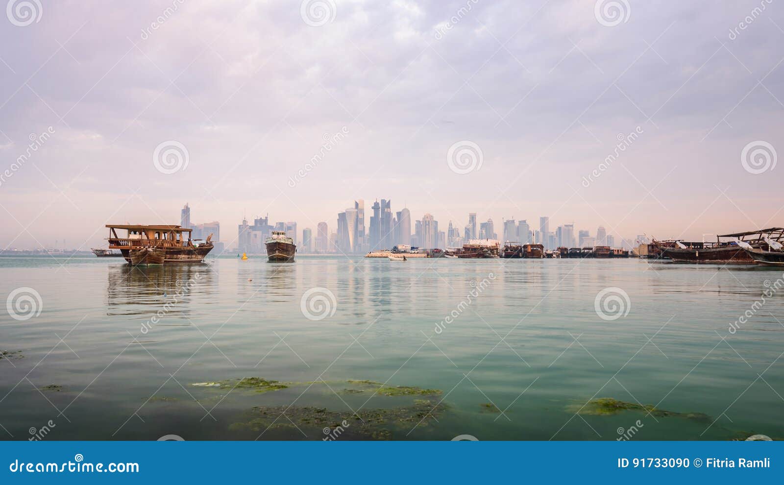 Doha morning view, Qatar stock photo. Image of rich, modern - 91733090