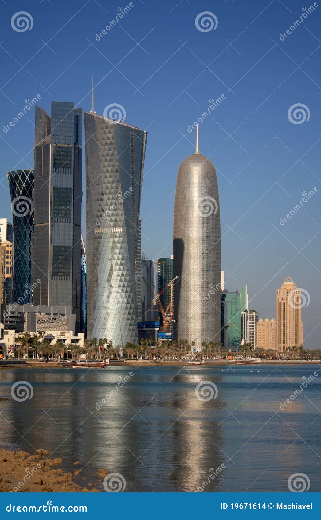 Doha Tower Construction Silhouette Stock Photo | CartoonDealer.com ...