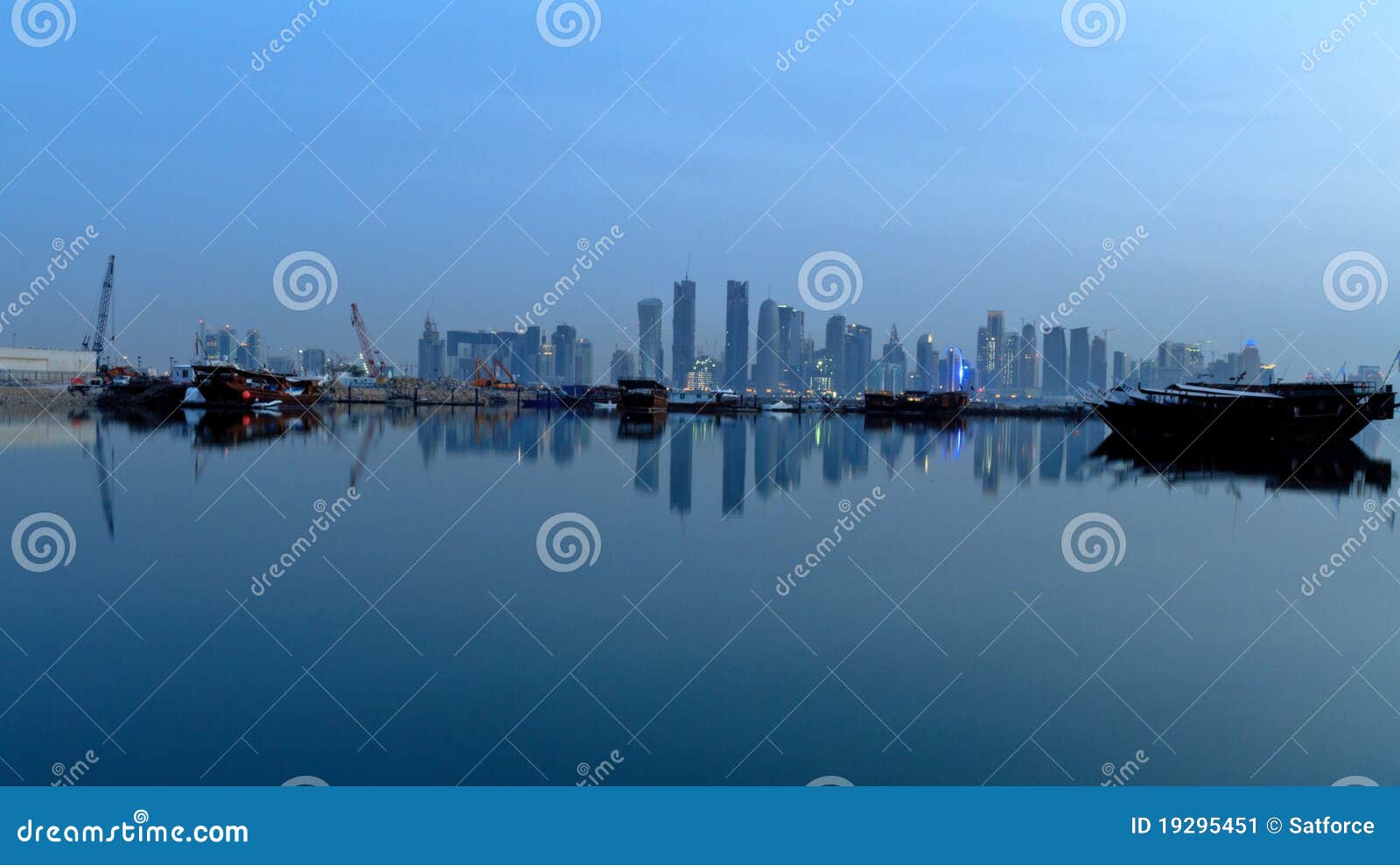 Doha Qatar stock image. Image of cityscape, night, doha - 19295451