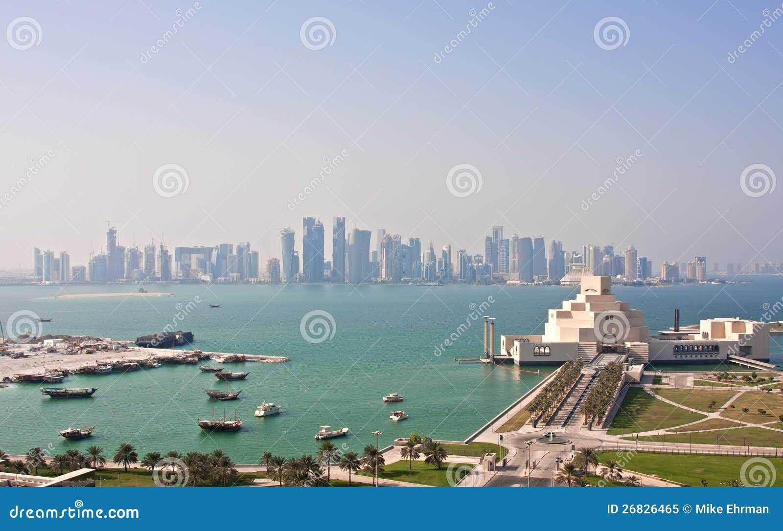 Doha qatar stock image. Image of horizon, panorama, smog - 26826465