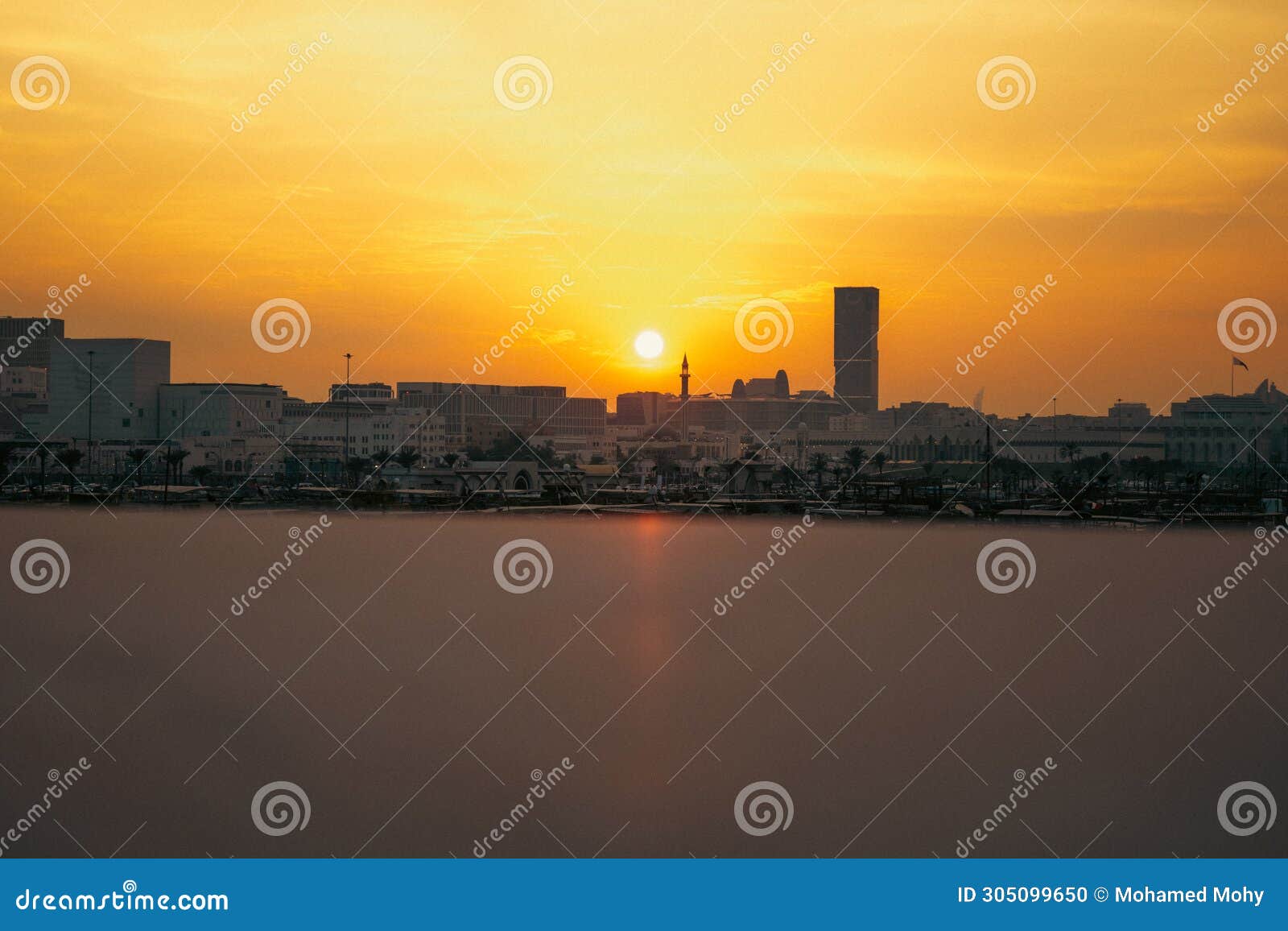 Doha,Qatar-December 28,2022 : Doha Buildings in Qatar and the Sun at ...