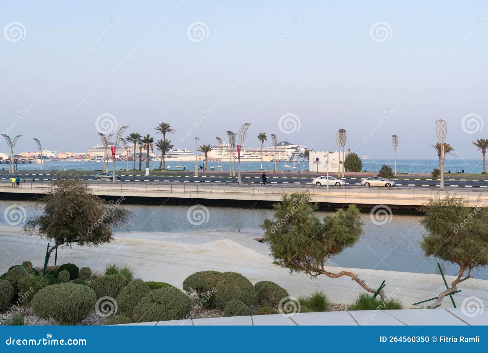 Doha Corniche View from the National Museum of Qatar. Editorial Image ...