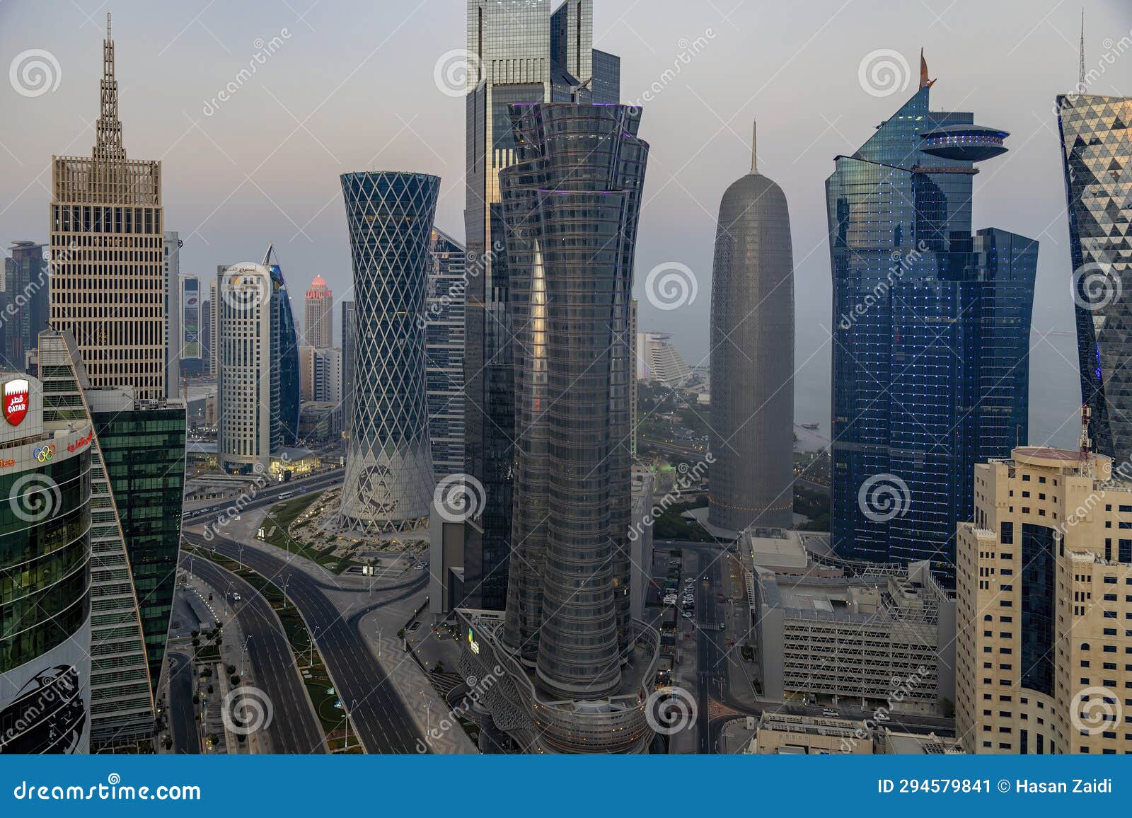 High Rise Office Buildings on the Corniche in Doha Editorial Photo ...