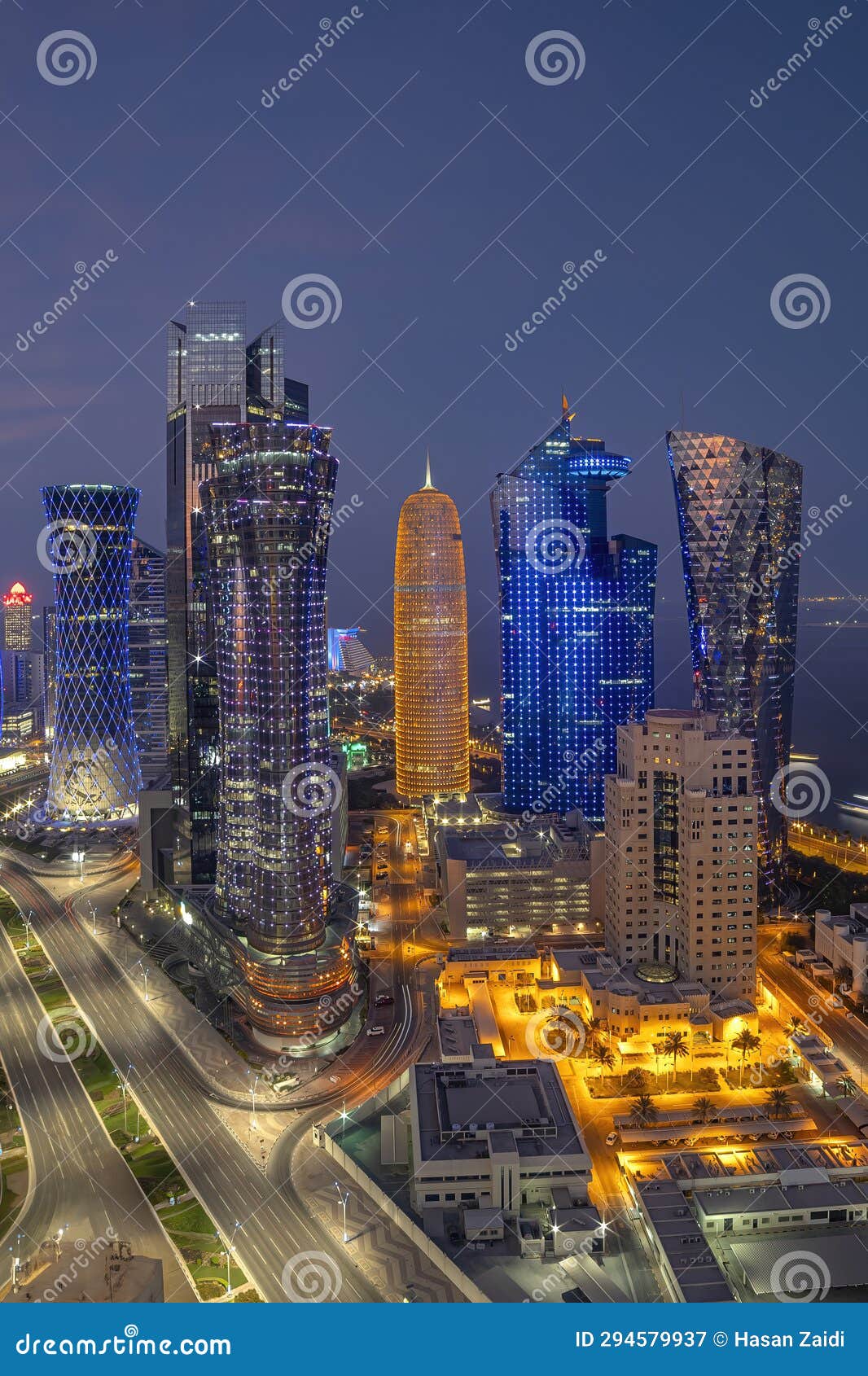 High Rise Office Buildings on the Corniche in Doha Editorial ...