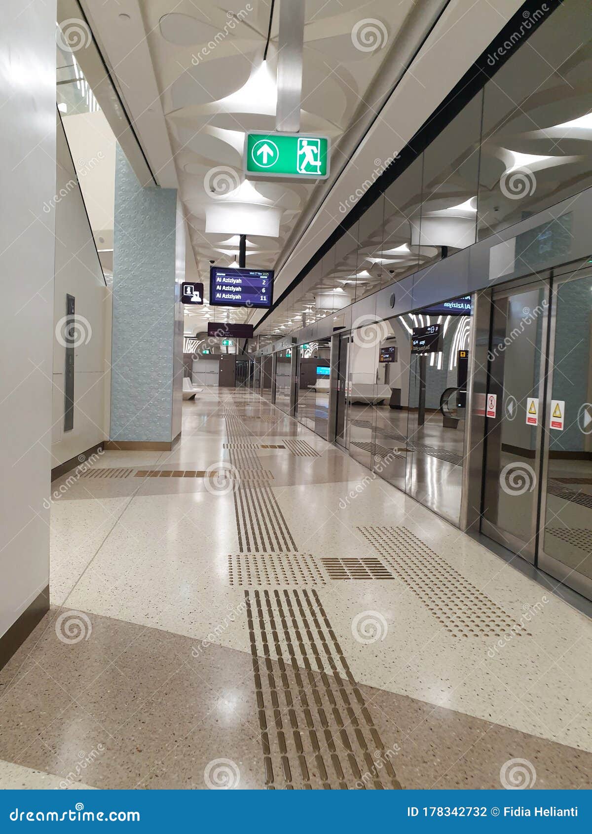 Doha-Qatar, Inside Empty Metro Station Editorial Photography - Image of ...