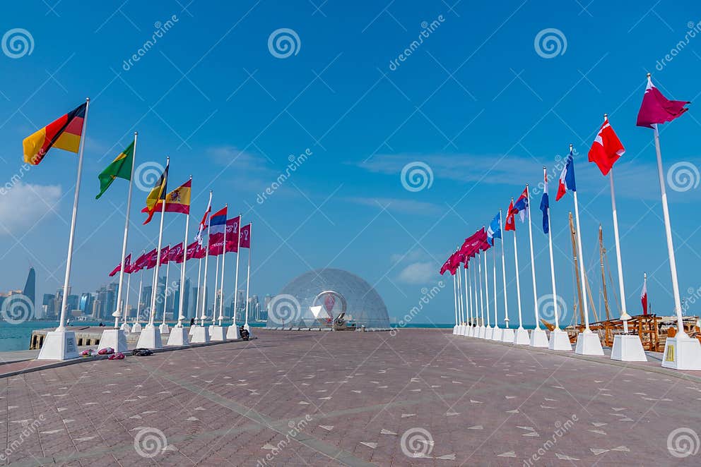 Doha, Qatar, January 17, 2022: World Cup Clock in Doha, Qatar Editorial ...