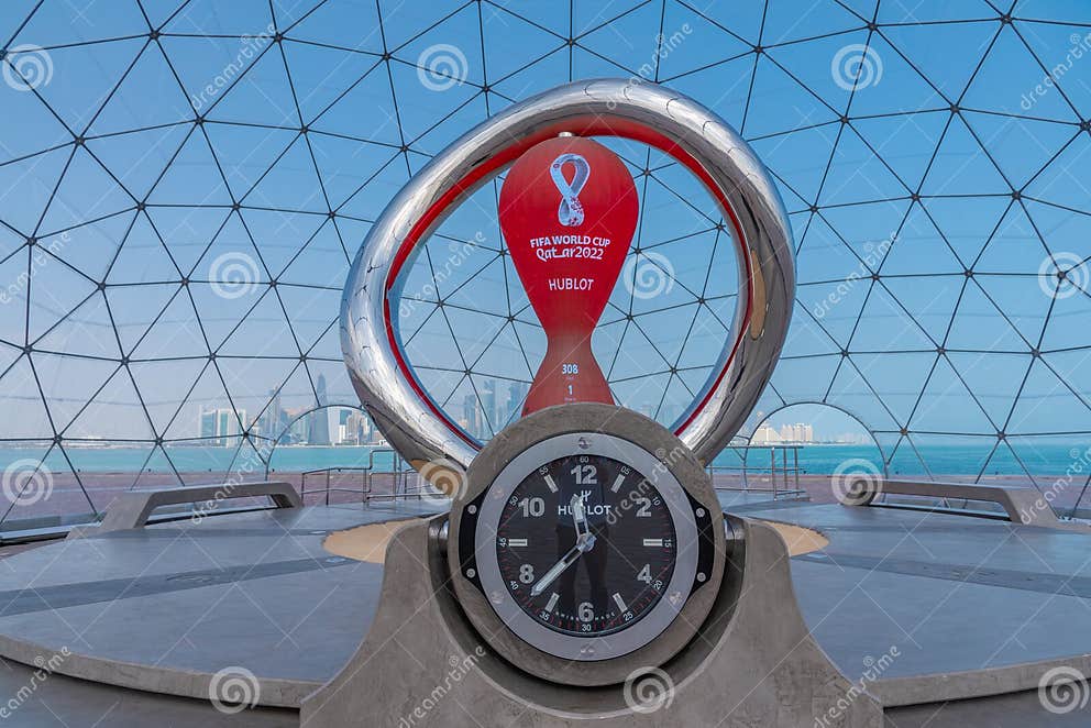 Doha, Qatar, January 17, 2022: World Cup Clock in Doha, Qatar Editorial ...