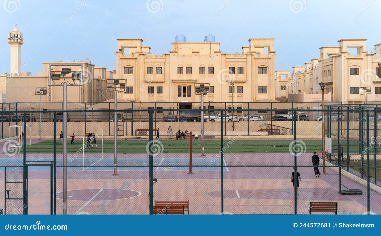 Doha, Qatar- March 03,2022: Kids Playing in the Play Area at a Compound ...