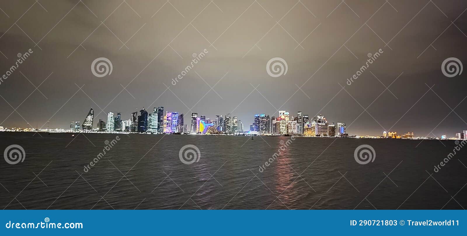 Doha Qatar Night Pic Amazing View Stock Image - Image of doha, qatar ...