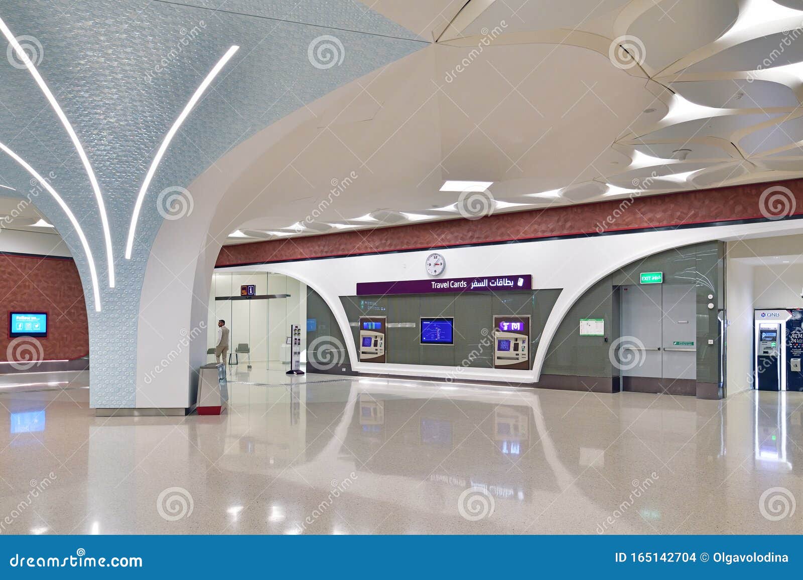 Doha, Qatar - Nov 20. 2019. the Interior of Corniche Metro Station ...