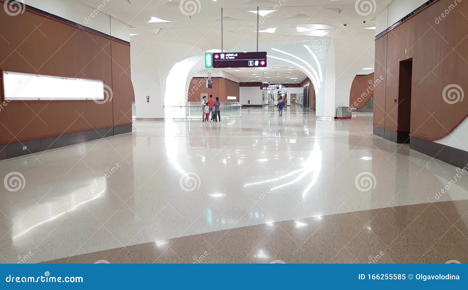 Doha, Qatar - Nov 20. 2019. the Interior of a Corniche Metro Station ...