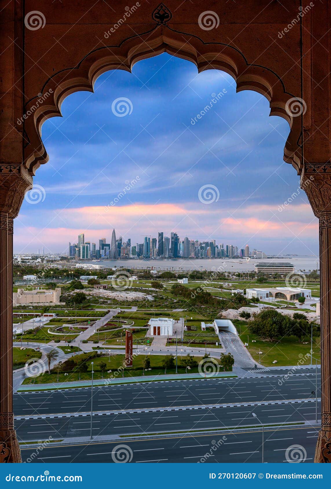 Beautiful Doha Sky Line Qatar Editorial Photography - Image of ...