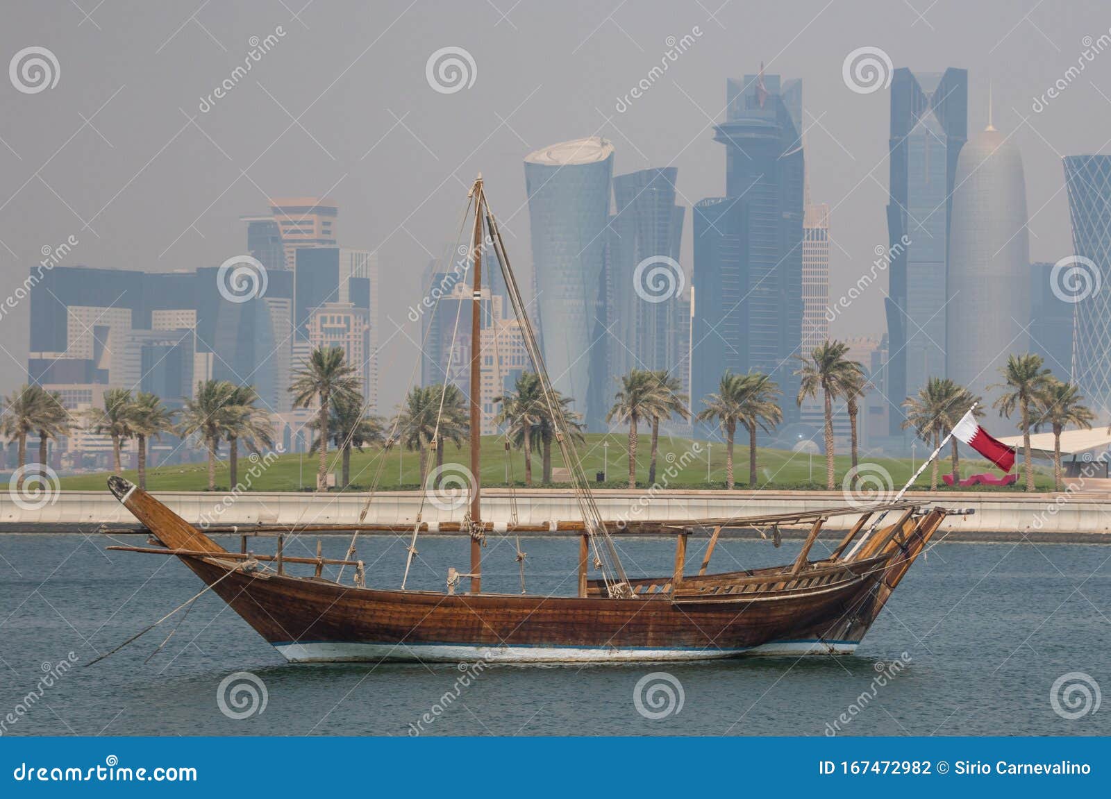 The Dhow Harbout, Doha. Qatar Stock Photo - Image of peninsula, colors ...