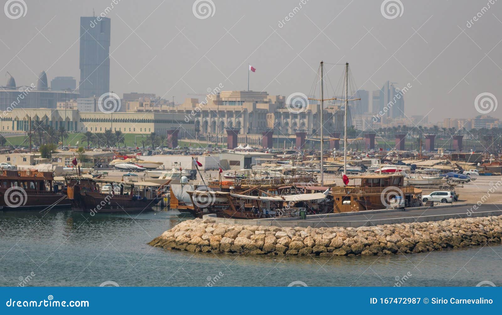 The Dhow Harbout, Doha. Qatar Stock Image - Image of arabia, landmark ...
