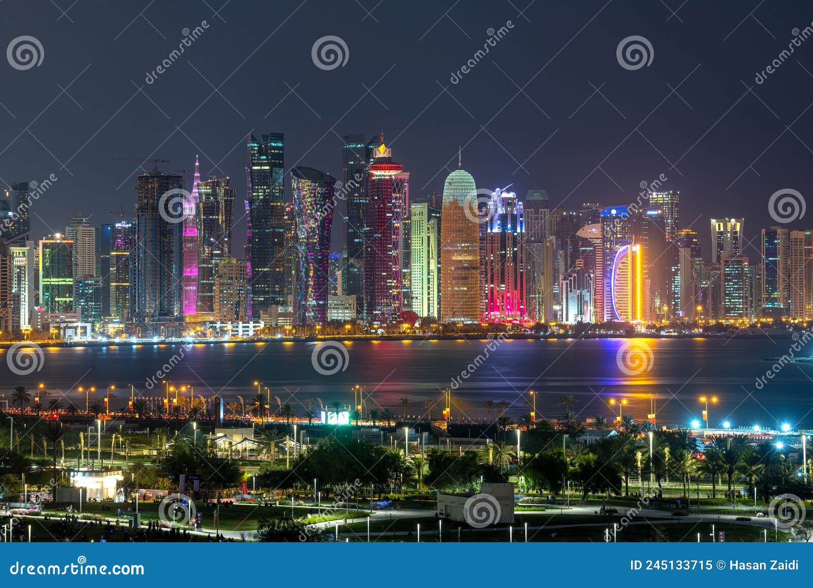 Doha Sky Line editorial image. Image of business, landscape - 245133715