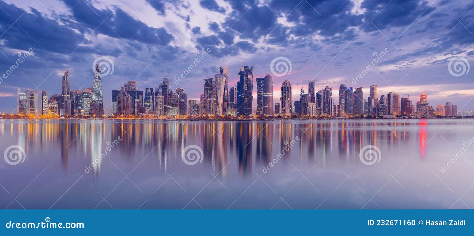 Doha Sky Line editorial image. Image of buildings, cloud - 232671160