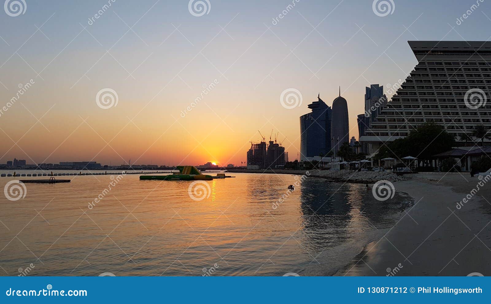 Doha sunset editorial photography. Image of sunset, sheraton - 130871212