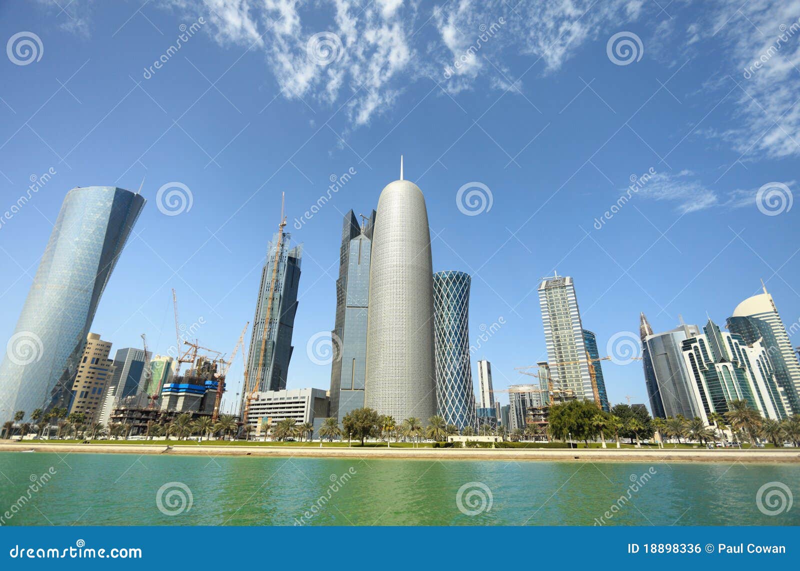 Doha towers stock photo. Image of cranes, arabian, business - 18898336