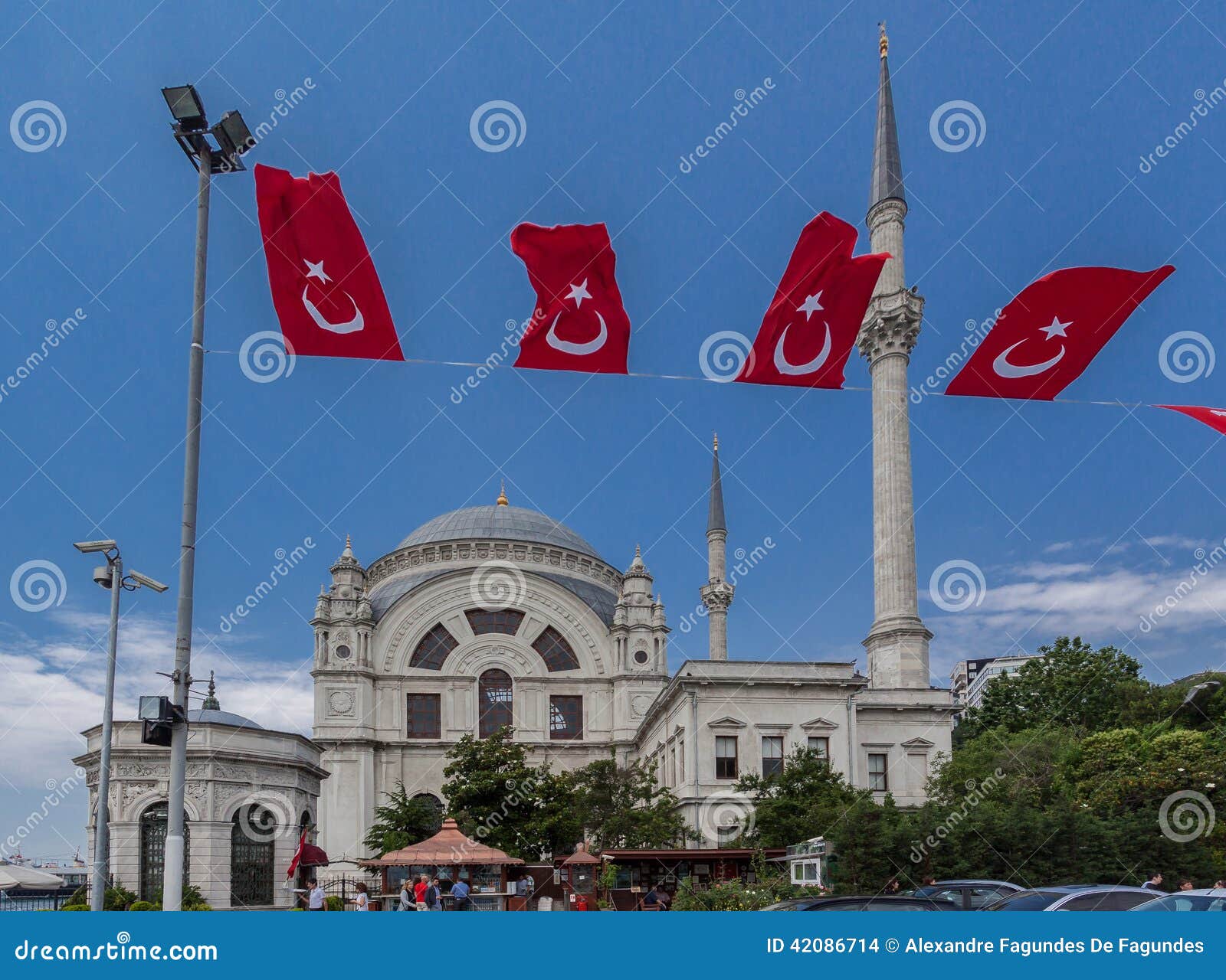 Turkish Flags Waving In The Wind From Statue Editorial Photo ...