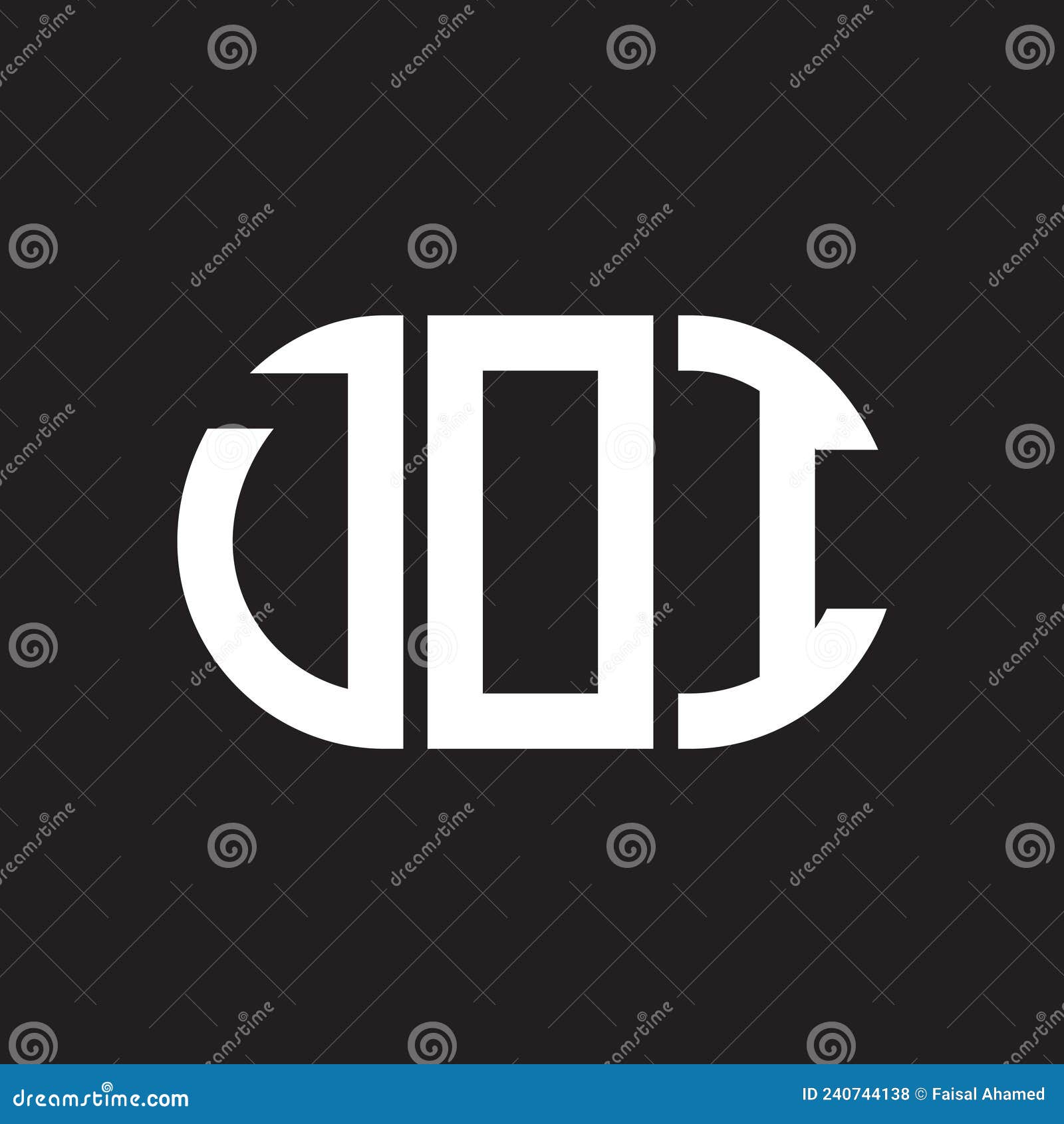 DOI Letter Logo Design on Black Background. DOI Creative Initials ...