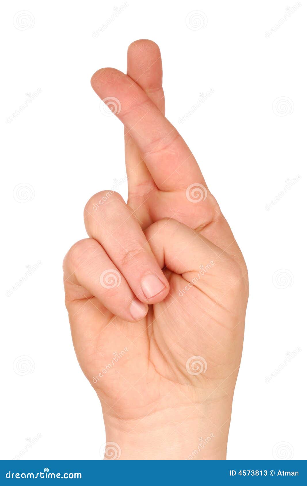 Doigts croisés image stock. Image du doigts, loterie, isolement - 4573813