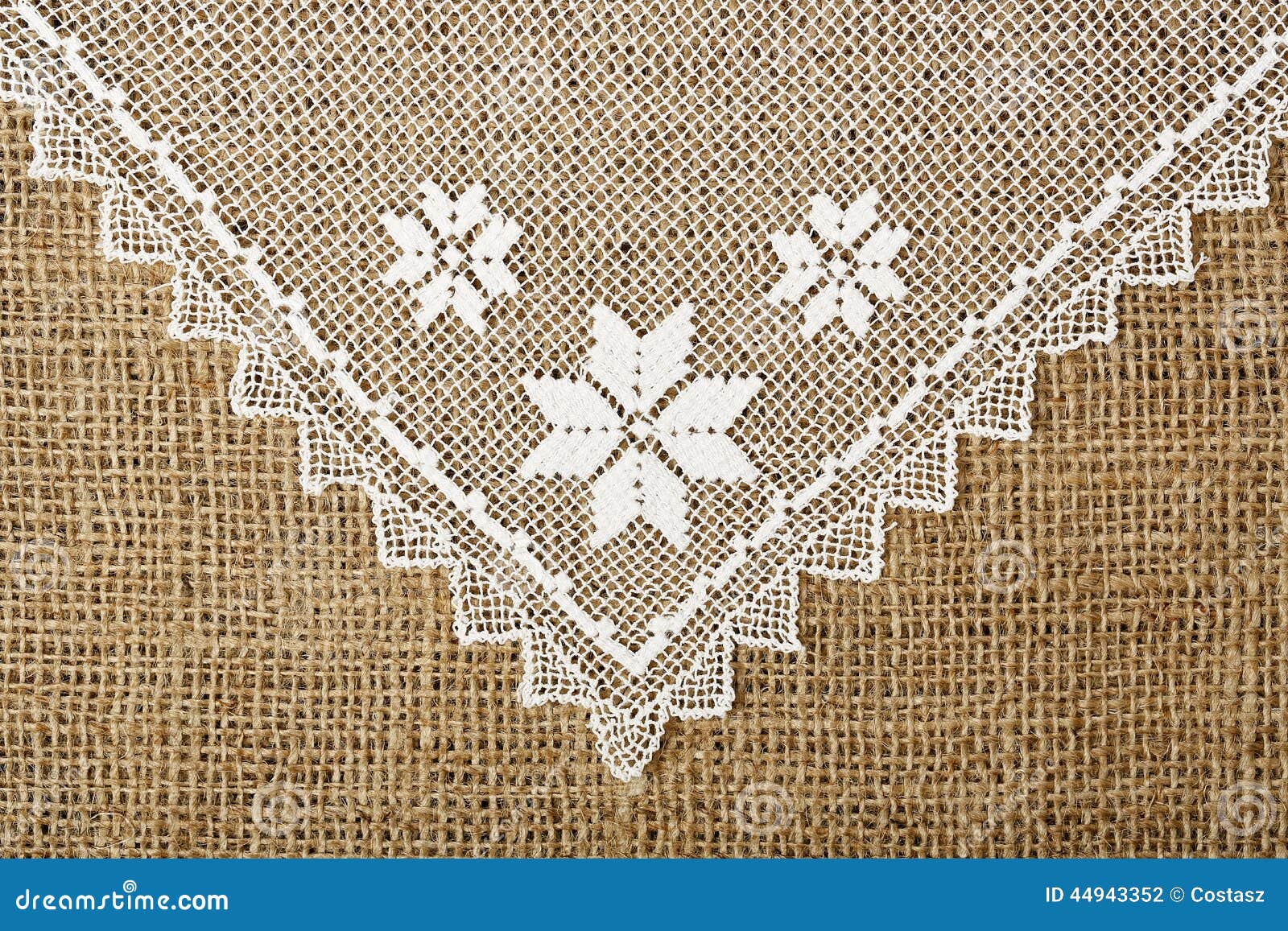 Doily on burlap stock photo. Image of craft, abstract - 44943352