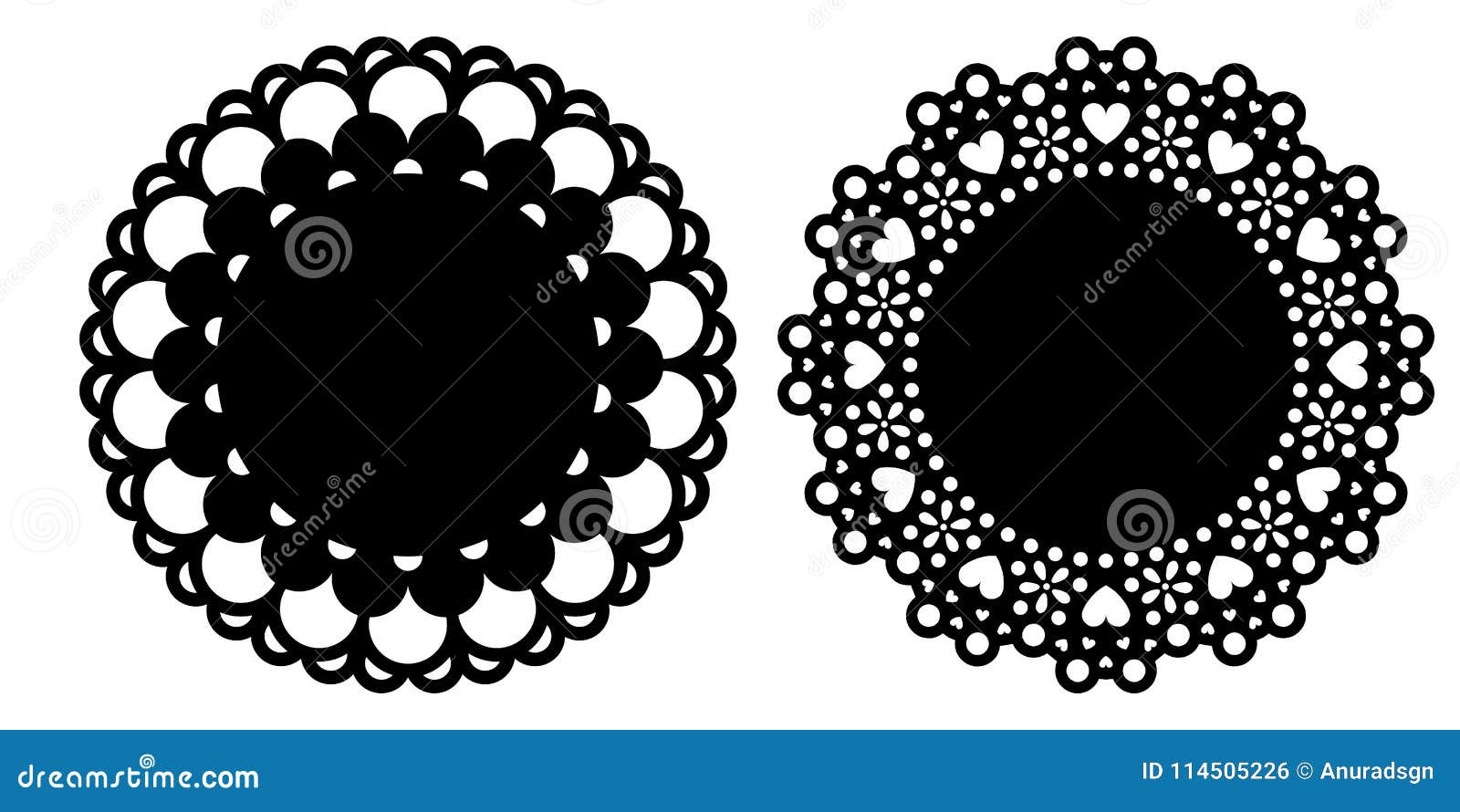 Doily Decoration Set Vector Illustrations Stock Illustration ...